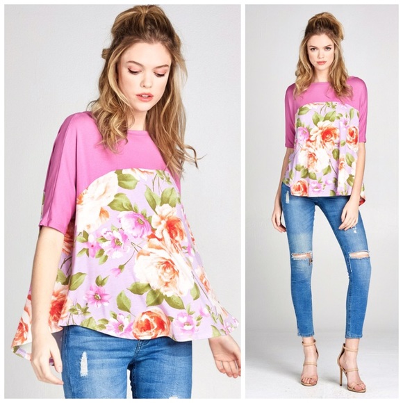 Tops | Last 1 Lilac Floral Flowy Top | Poshmark